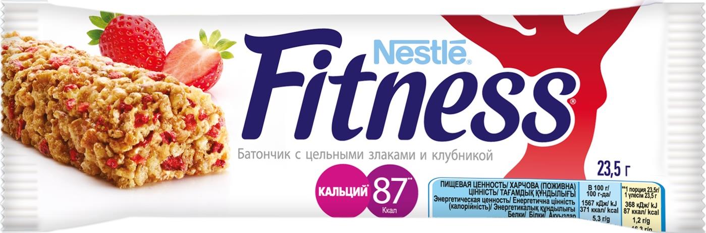 Батончики Nestle Fitness клубника с цельными злаками купить с доставкой ...