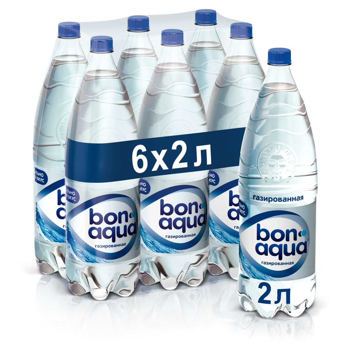 Вода минеральная Bon Aqua газированная 2 л купить с доставкой по Москве ...