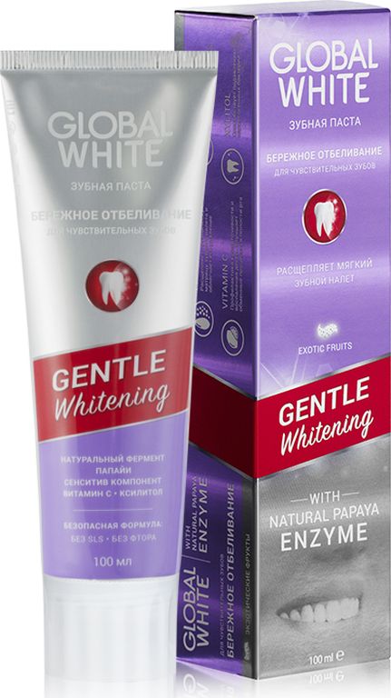 Зубная паста Global White Ежедневная Отбеливающая для чувствительных ...